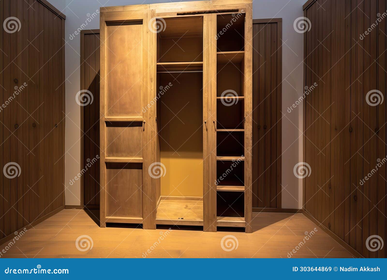 An Empty Wardrobe Made of Wood, for Family Stock Illustration ...