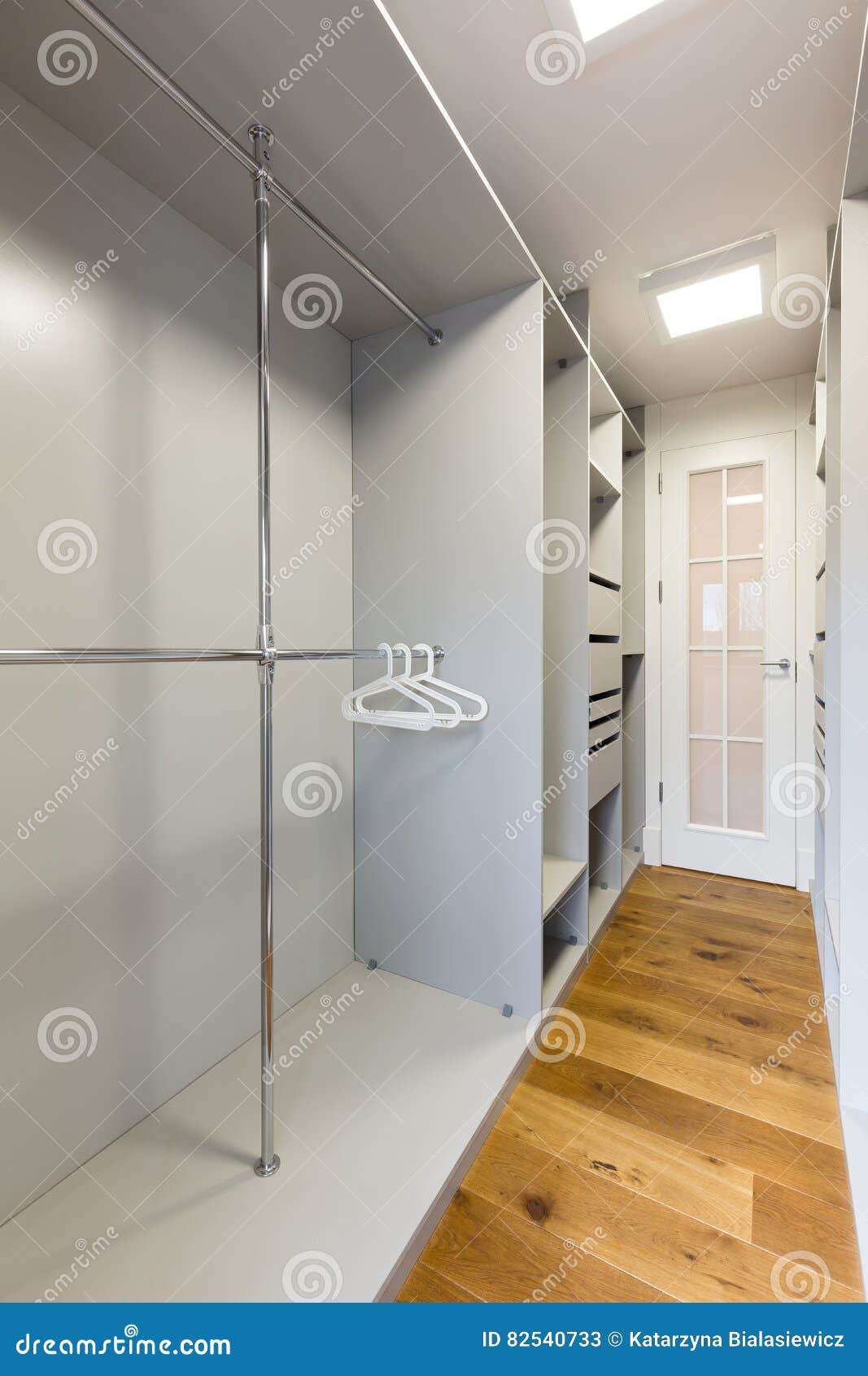 Empty Wardrobe in a Modern, Spacious House Stock Image - Image of decor ...