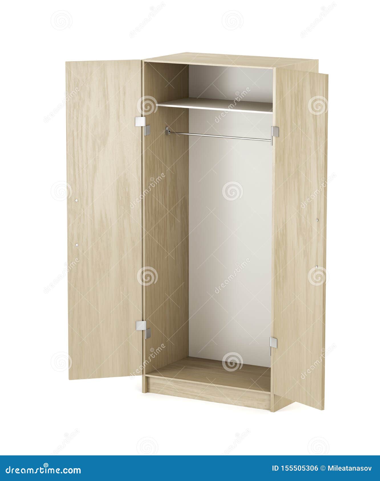 Empty Wardrobe on White Background Stock Illustration - Illustration of ...