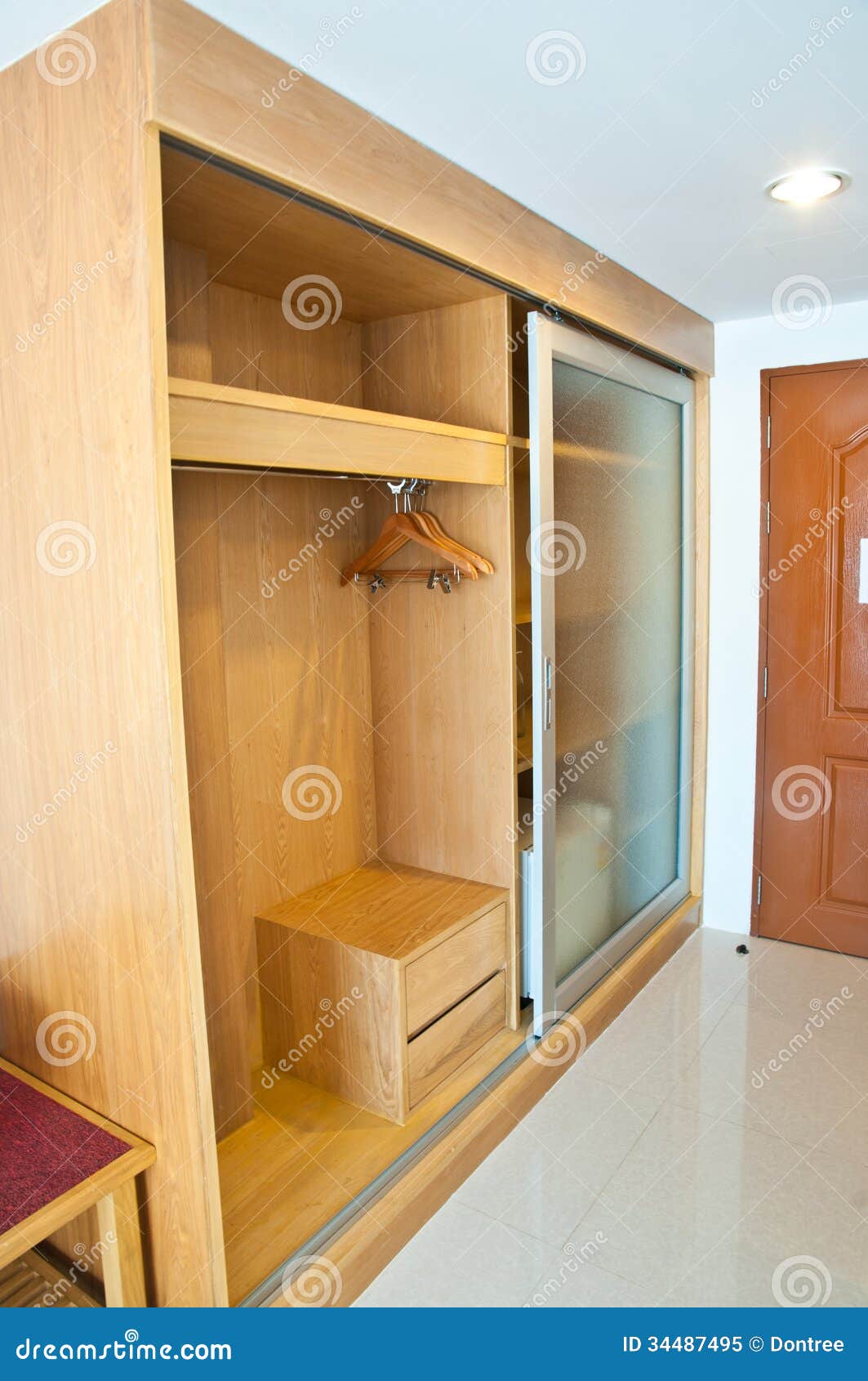 Empty Wardrobe wood stock image. Image of home, cloakroom - 34487495