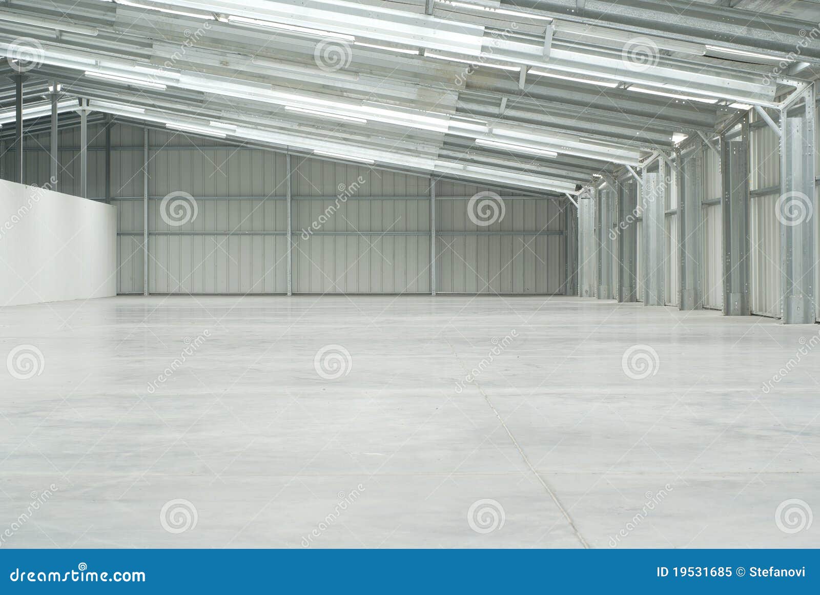 Empty warehouse stock image. Image of background, beams - 19531685