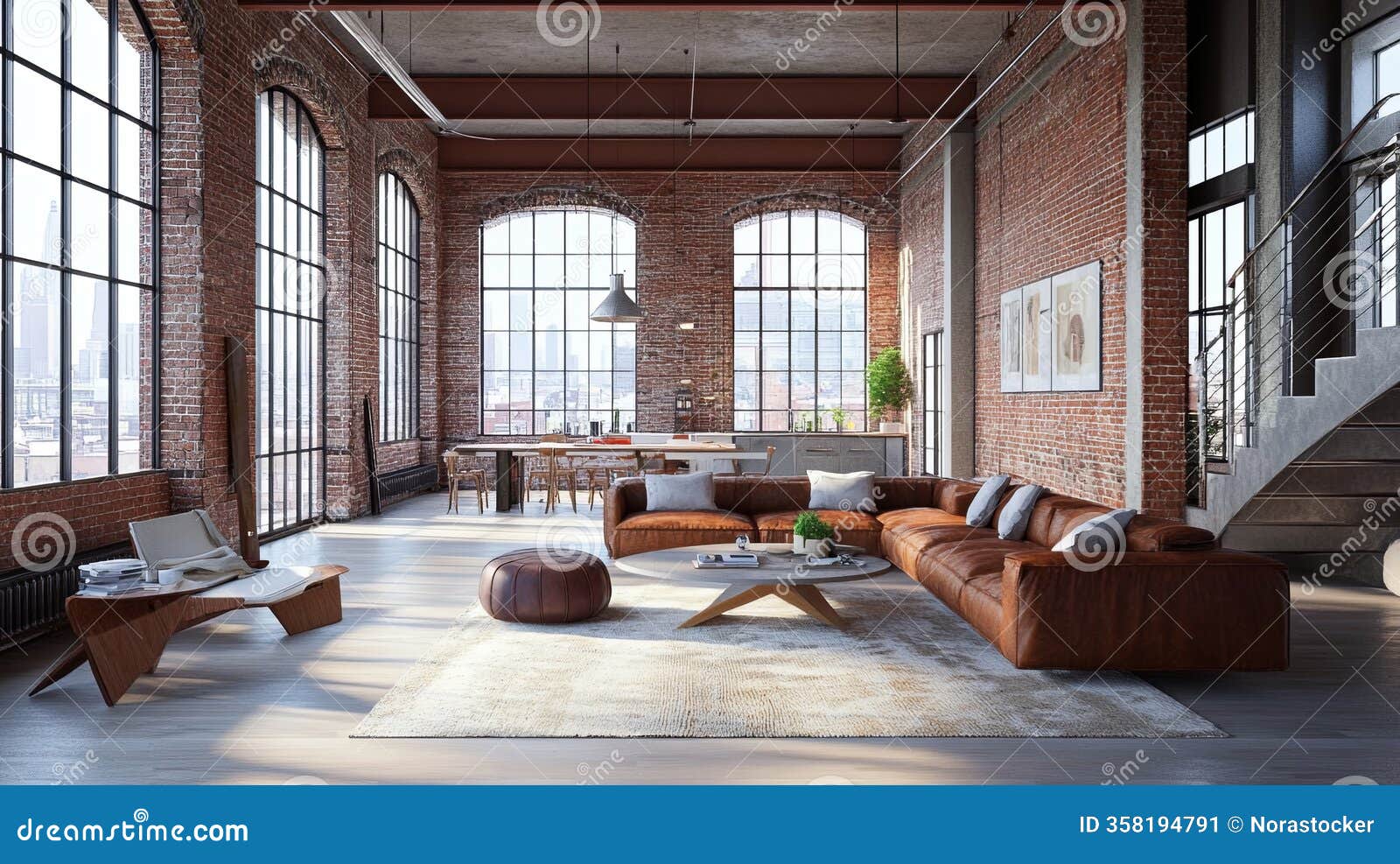 An Empty Warehouse Being Converted into a Trendy Loft Apartment Stock ...