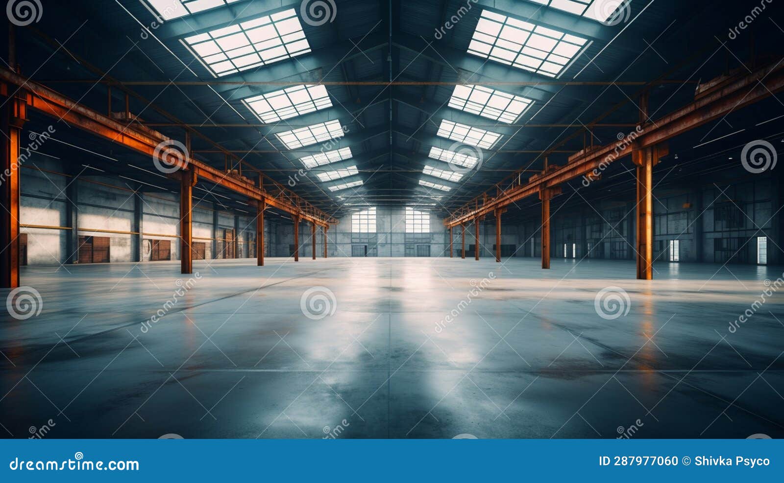 Empty Warehouse Building Generative AI Stock Illustration ...