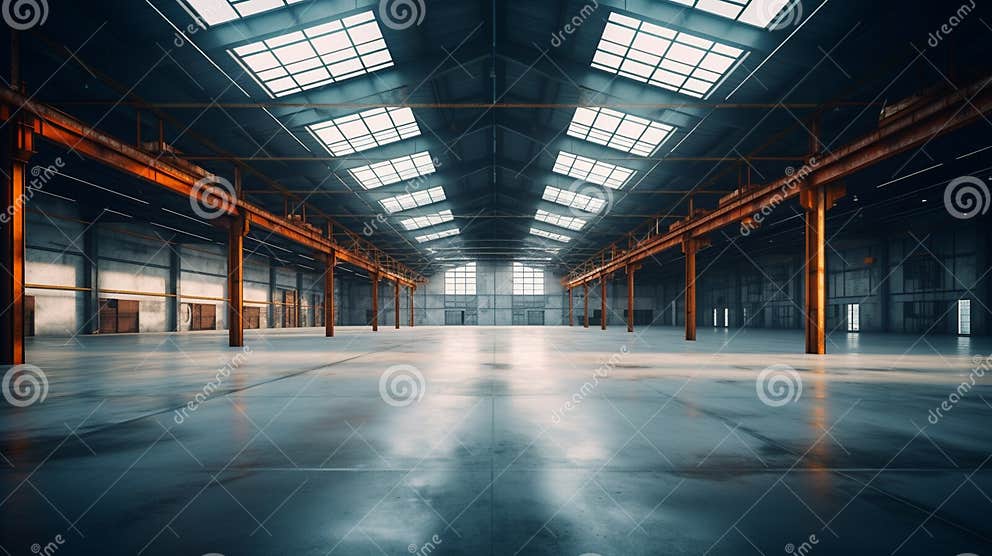 Empty Warehouse Building Generative AI Stock Illustration ...