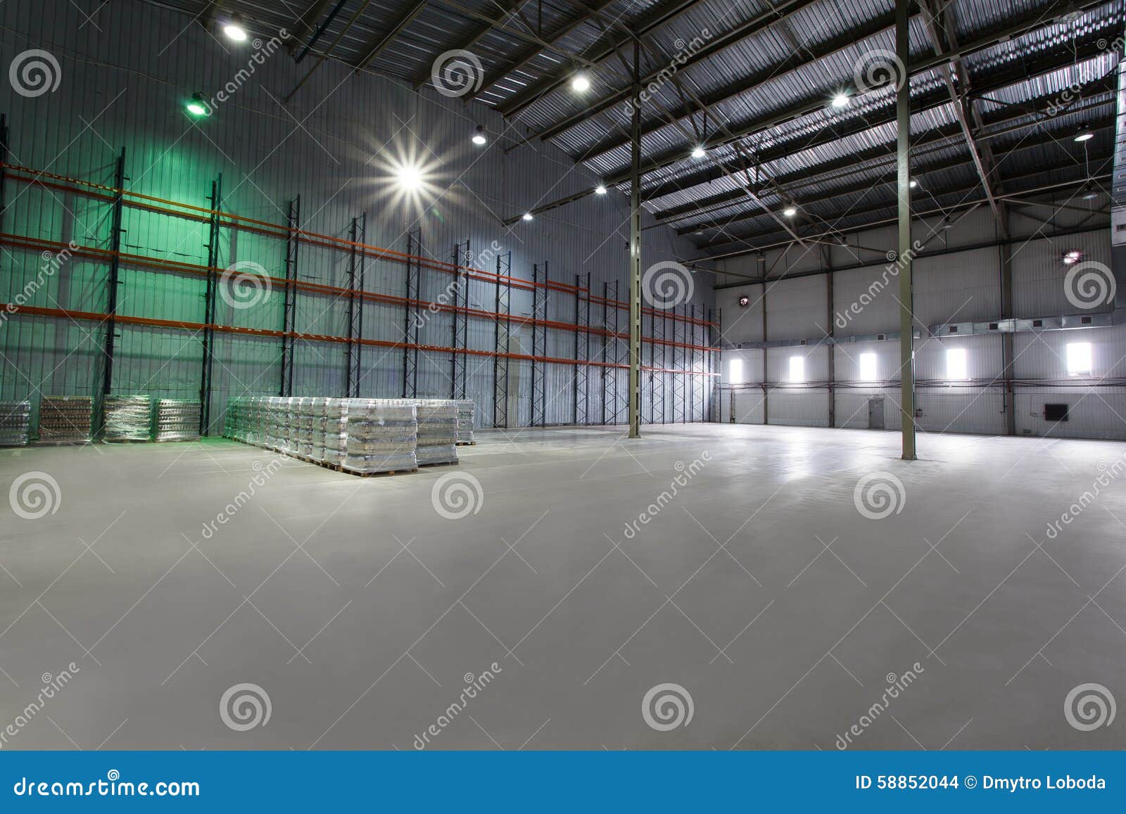Empty warehouse stock photo. Image of built, color, concept - 58852044