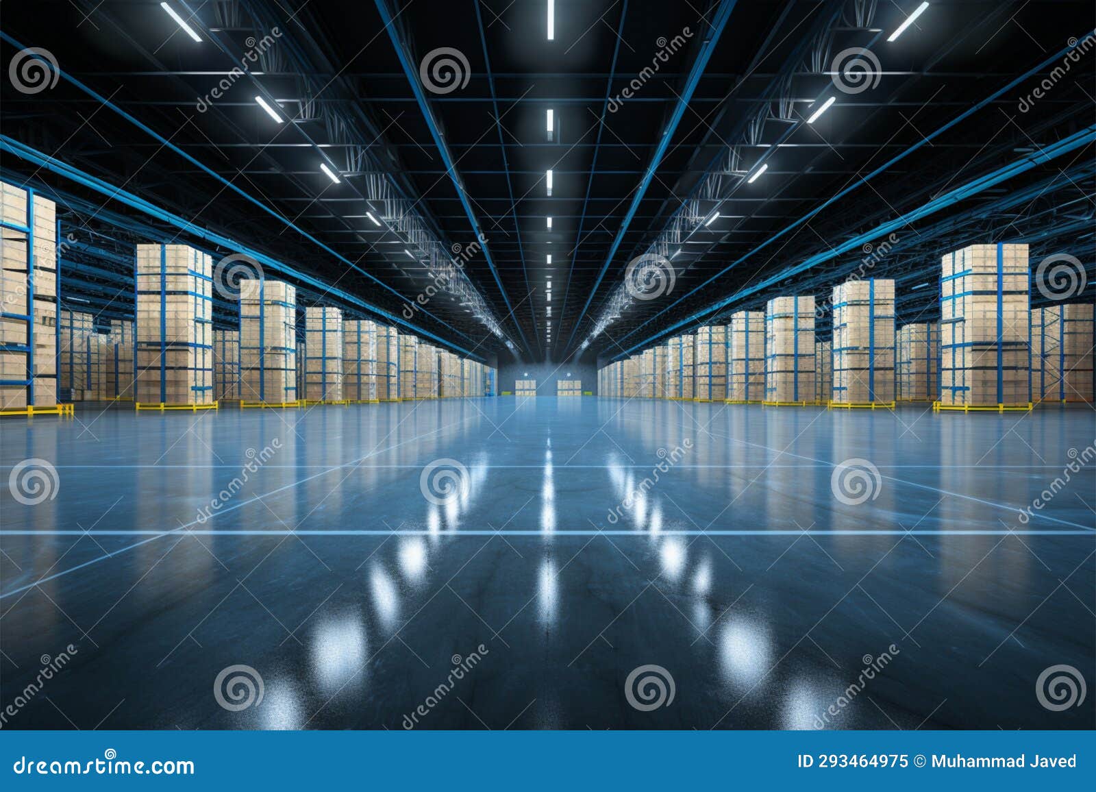 Efficient Warehousing A Spacious Clean Warehouse With Shelves ...