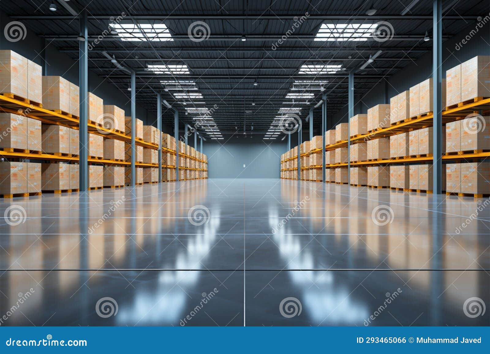 Empty Warehouse at a Distribution Center for Efficient Storage ...