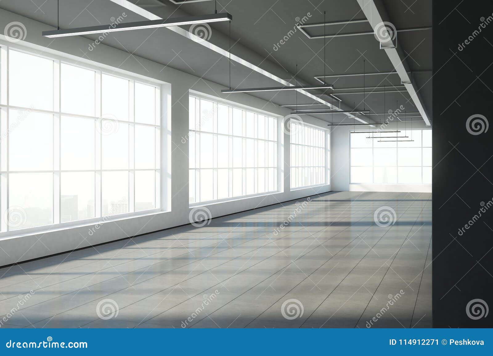 Empty warehouse interior stock image. Image of large - 114912271