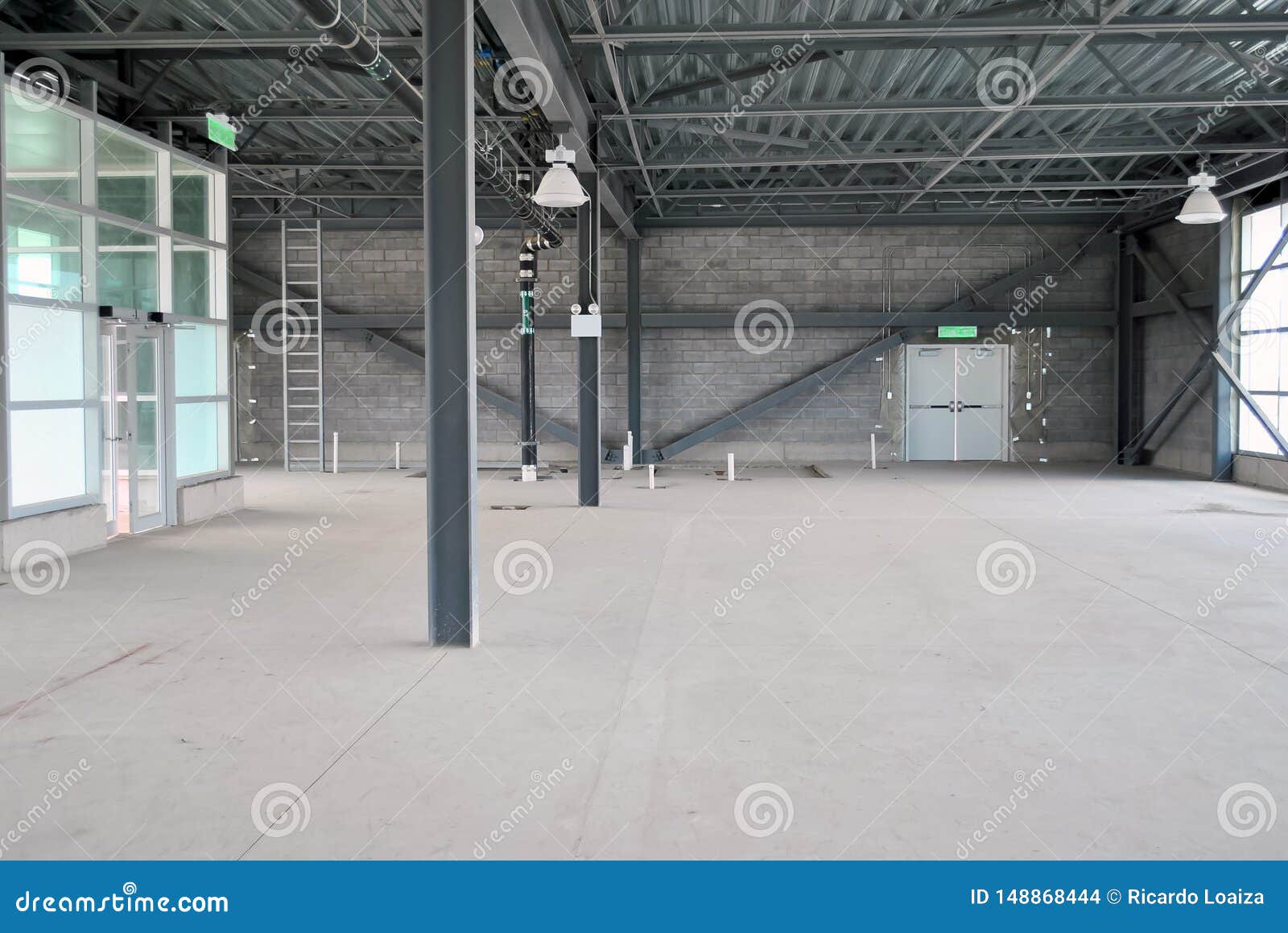 Empty Warehouse Under Construction with Natural Light. Stock Photo ...