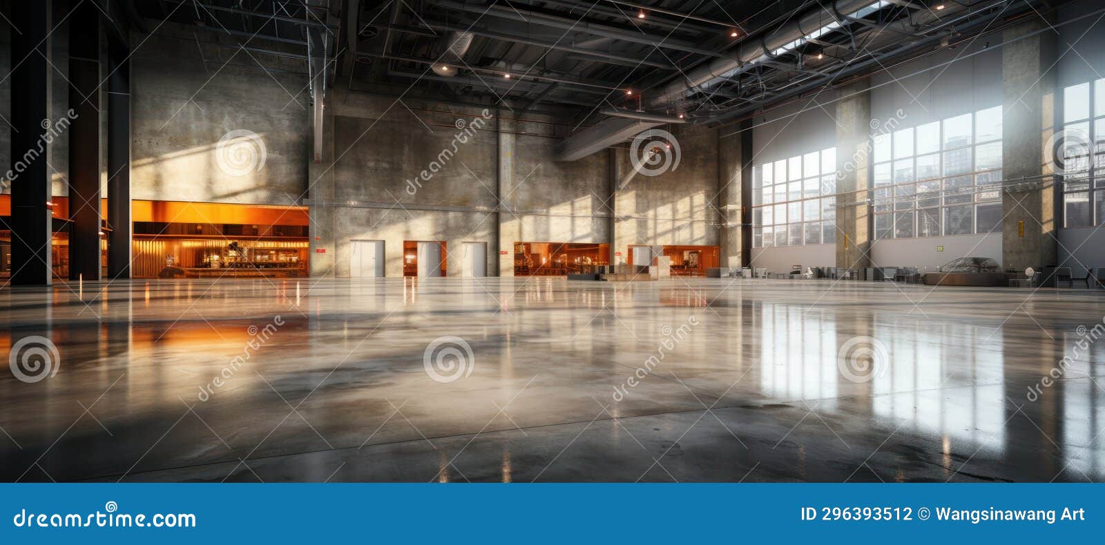 Empty Warehouse with No People Inside. Shallow Depth of Field Stock ...