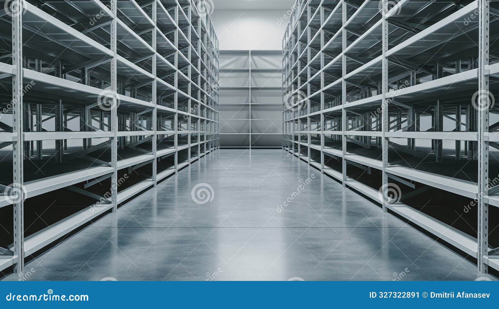 Empty Warehouse Shelves with No Products Stock Illustration ...