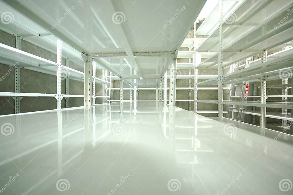 Empty Warehouse, Storage Racks Stock Image - Image of cargo, archive ...