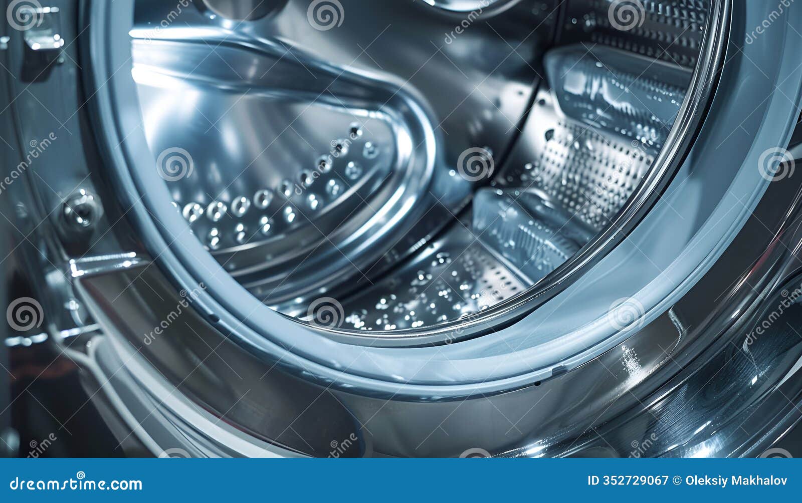 Empty Washing Machine Drum, Closeup View. Laundry Day Stock Image ...