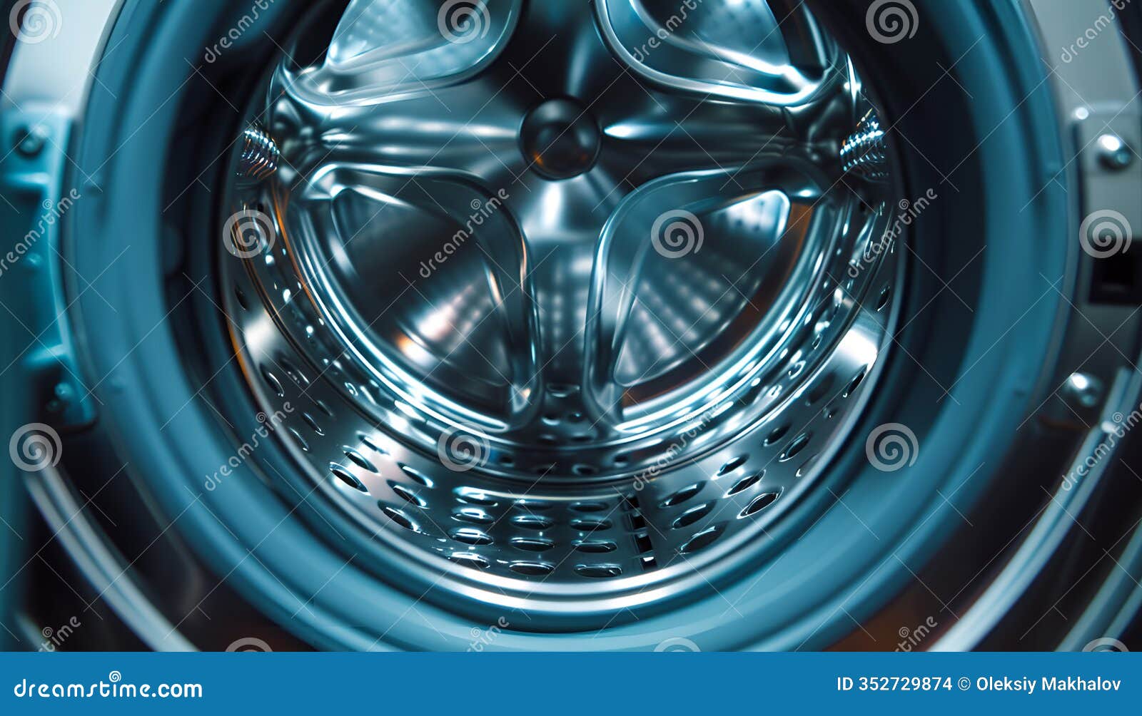 Empty Washing Machine Drum, Closeup View. Laundry Day Stock Photo ...