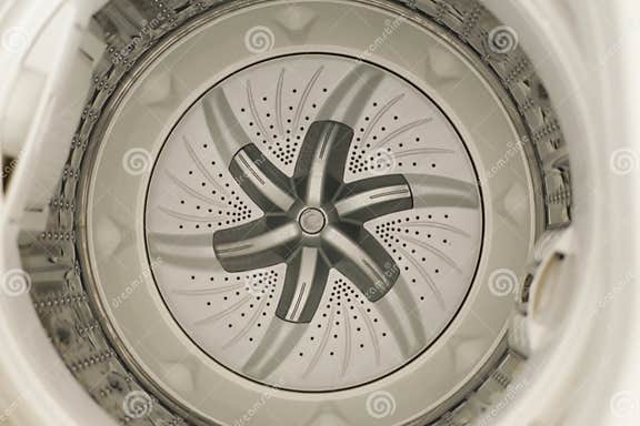 Empty Washing Machine Top View Stock Image - Image of metal, textile ...