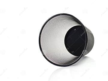 Empty Wastepaper Backet Isolated on White Stock Photo - Image of ...