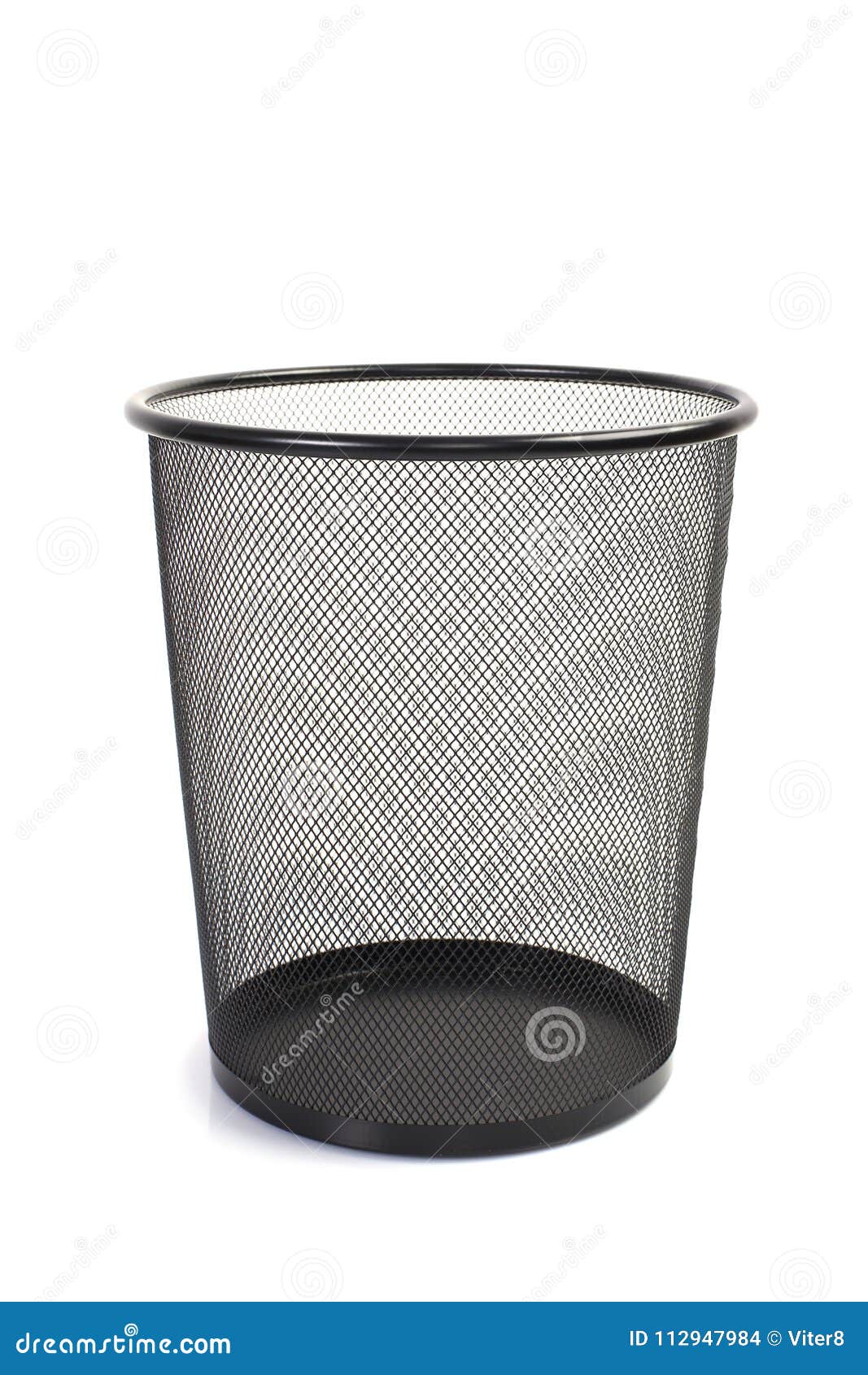 Empty Wastepaper Backet Isolated on White Stock Photo - Image of trash ...