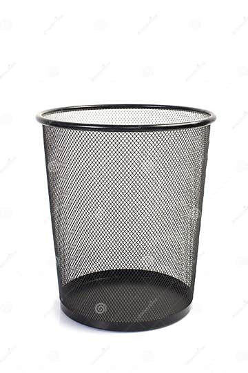 Empty Wastepaper Backet Isolated on White Stock Photo - Image of trash ...