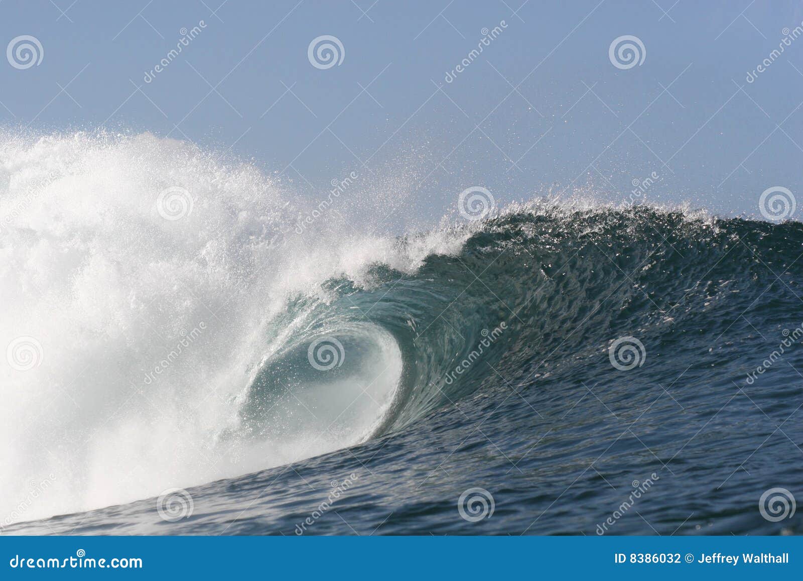 Empty Wave Breaking On A Famous Destination In Indonesia Royalty-Free ...