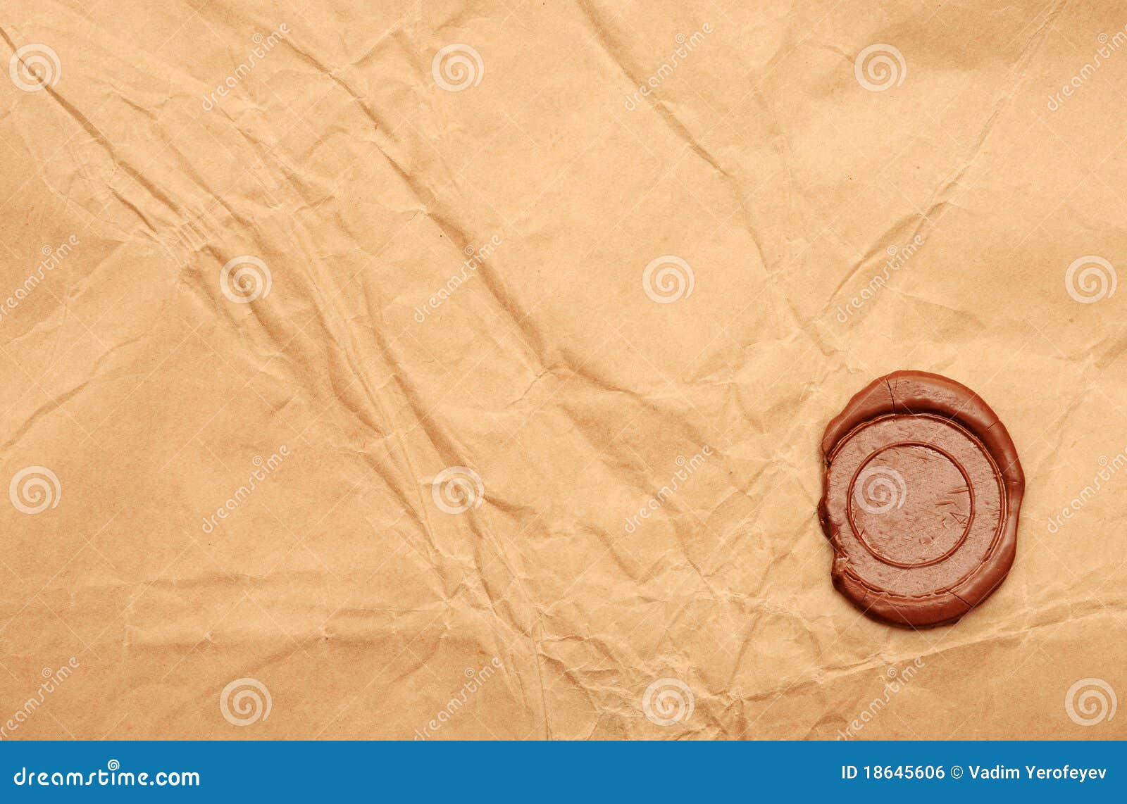 Empty Wax Seal on Old Paper Stock Photo - Image of parchment, grungy ...