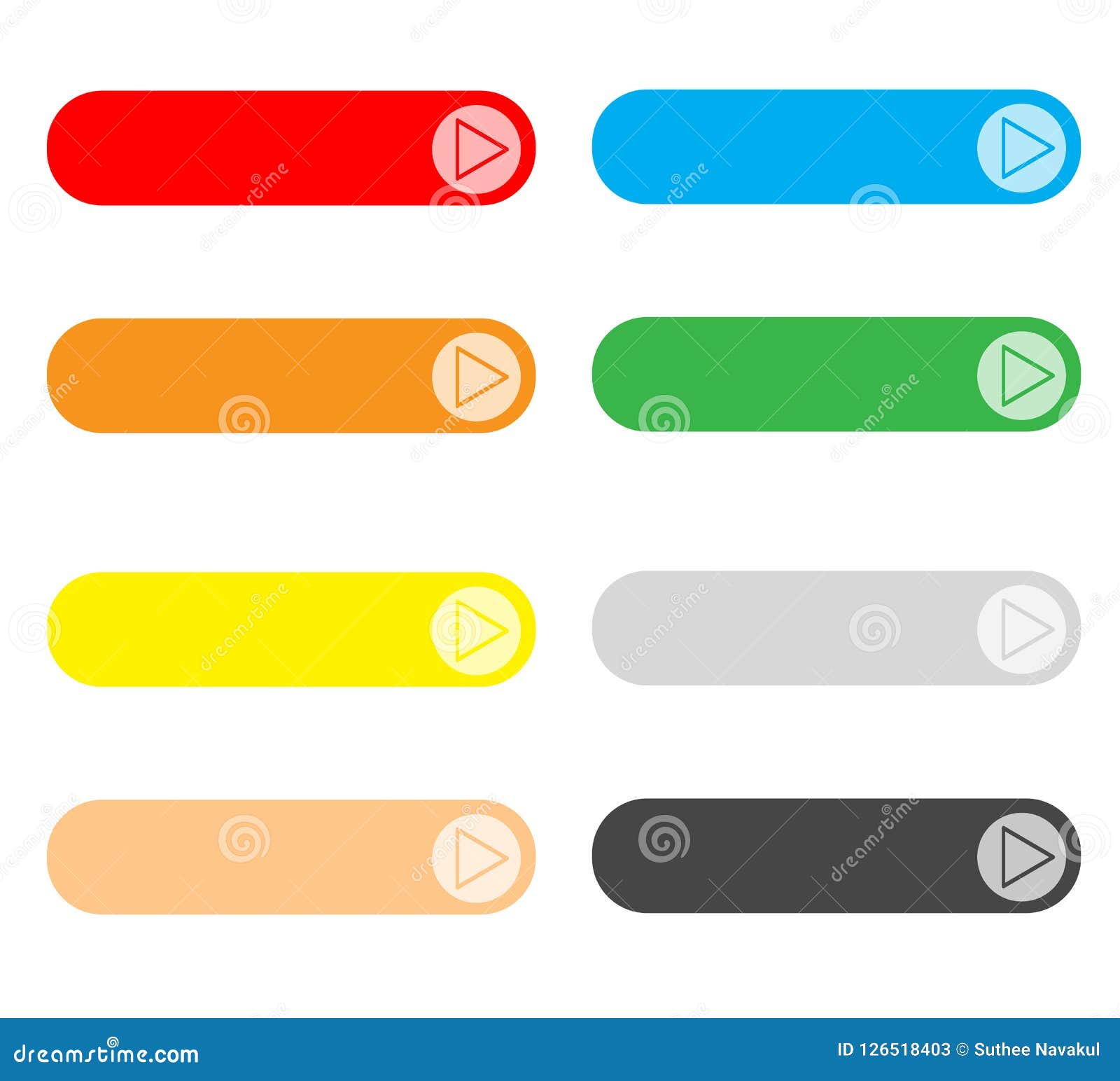 Empty Web Button Set on White Background. Stock Illustration ...