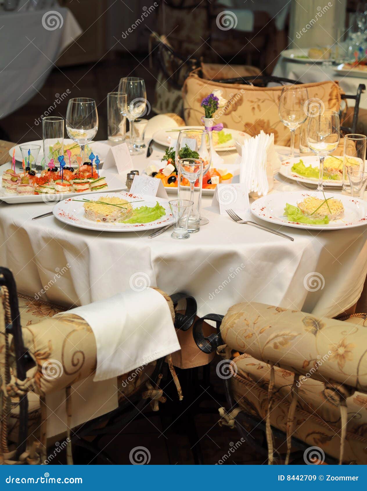 Empty Wedding Table in Fine Restaurant Stock Image - Image of event ...