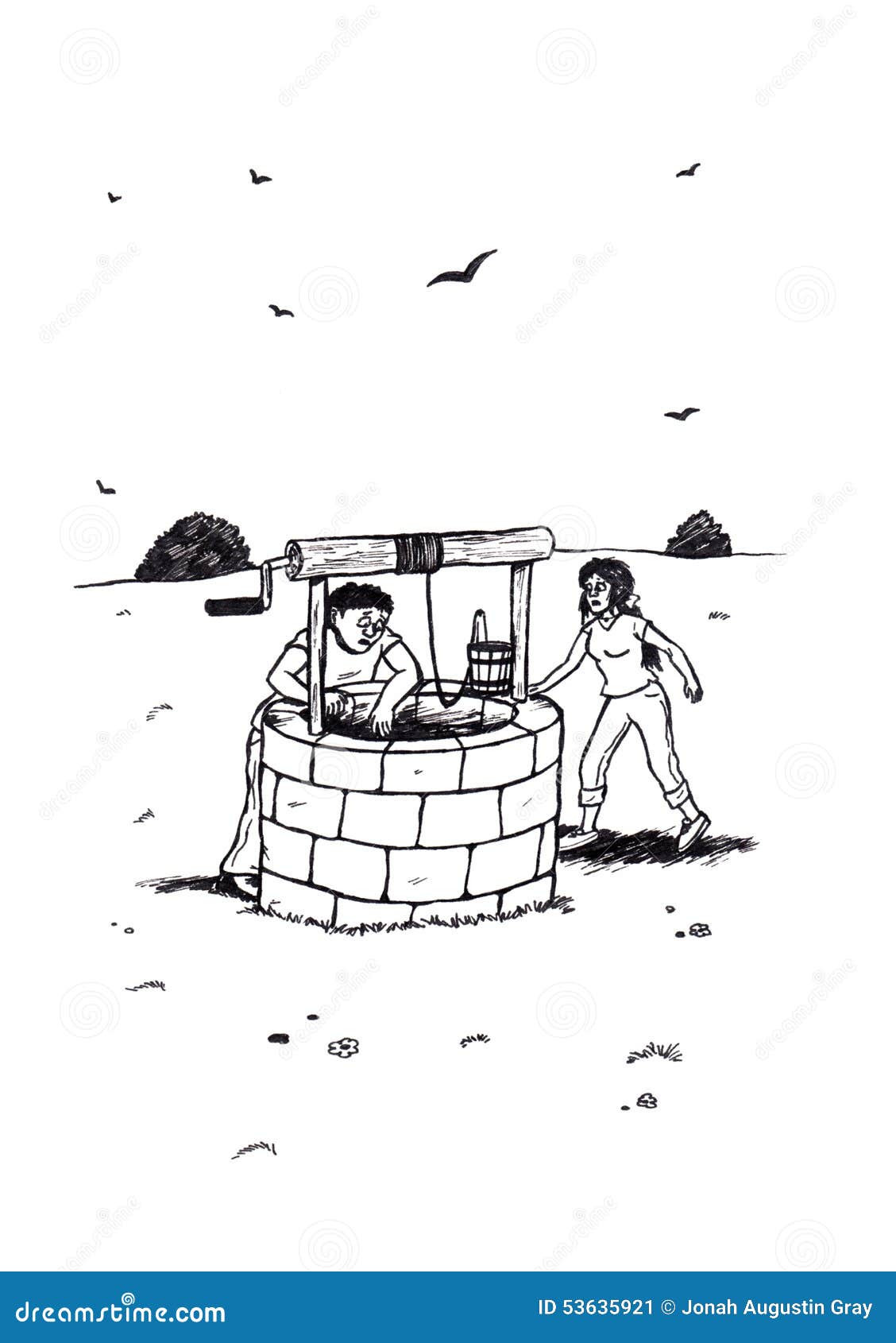 Empty Well (2007) stock illustration. Illustration of psychology - 53635921