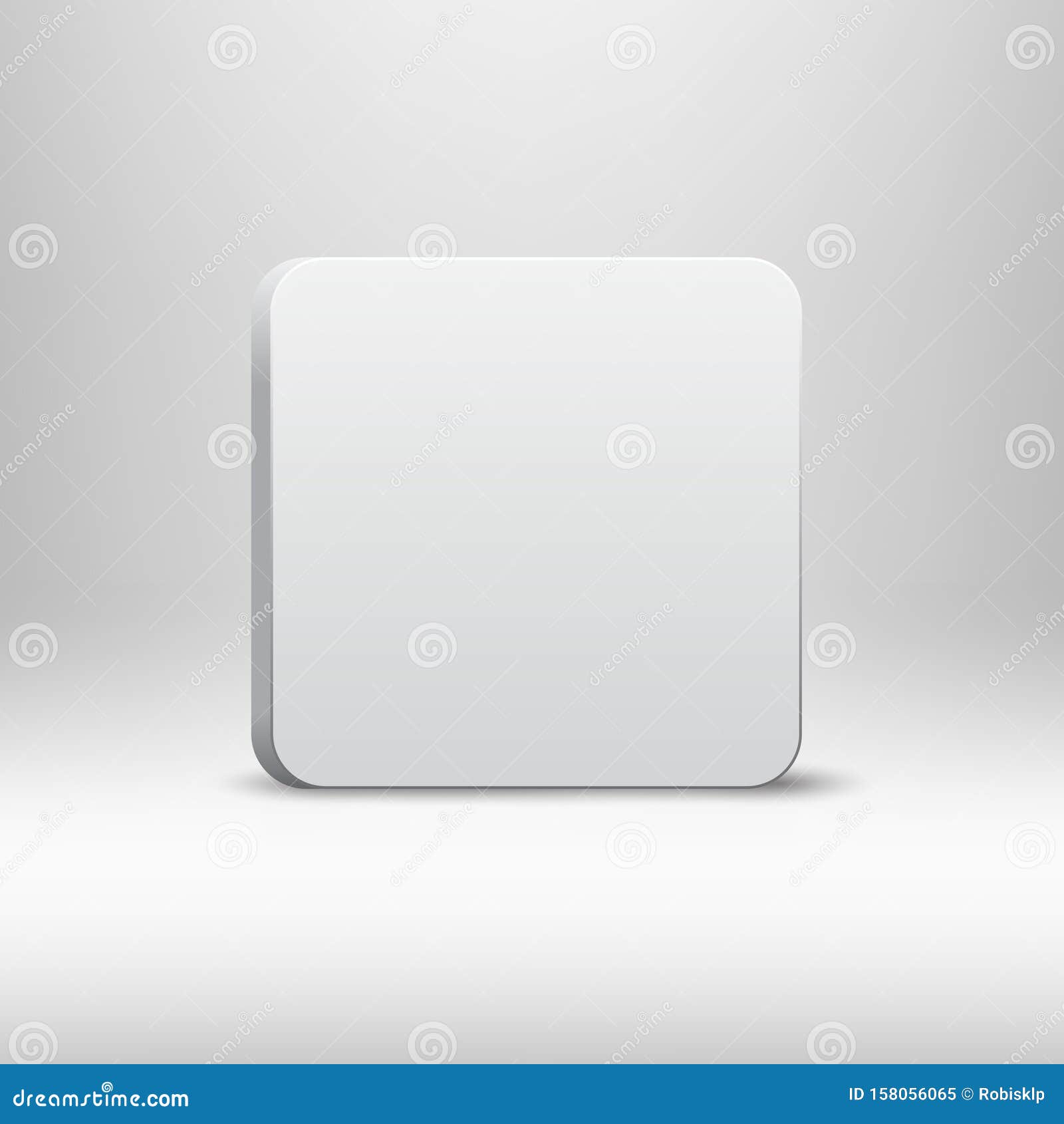 Empty White App Button Icon Stock Vector - Illustration of icon, button ...