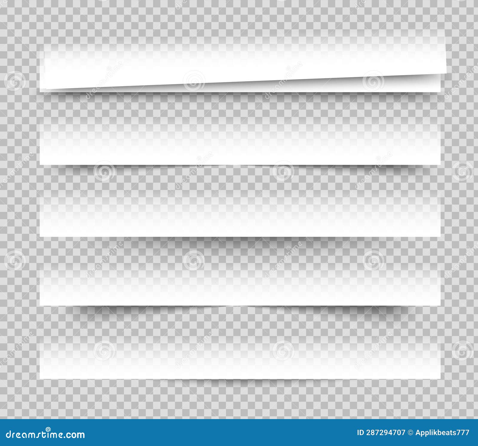 Empty White Banners with Shadow. Paper Blurb Banner. Web Vector Header ...