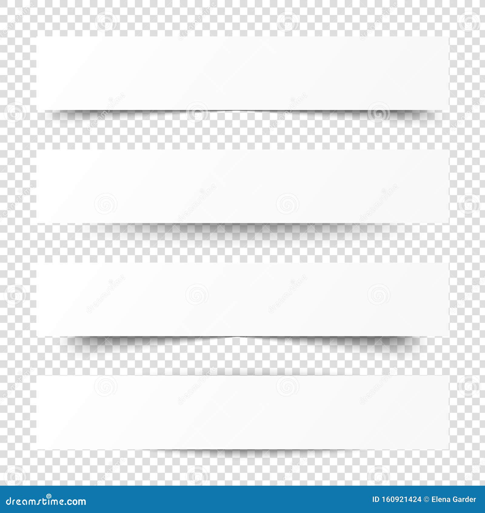 Empty White Banners with Shadow. Paper Blurb Banner. Web Vector Header ...