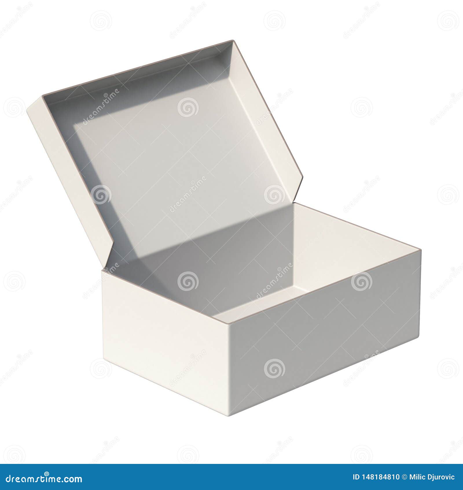 Empty White Big Box Side View 3D Stock Illustration - Illustration of ...