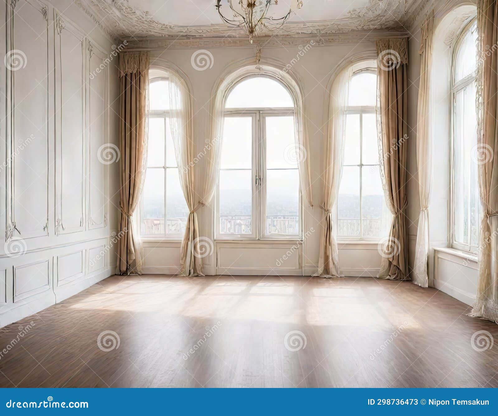 Empty White Big Open Industrial Hall Render Stock Image - Image of ...