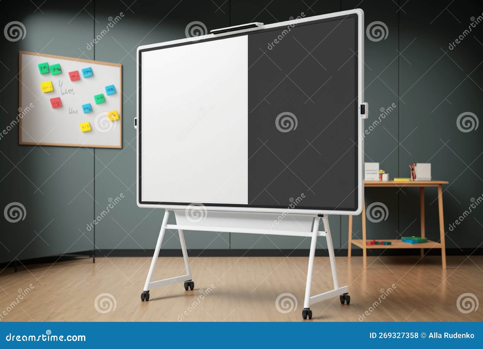 Empty White and Black Board for Displaying Information, Writing or ...