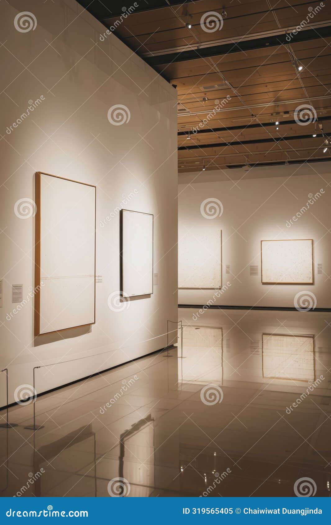 An Empty White Blank Wall in an Art Gallery AI Generated Stock ...