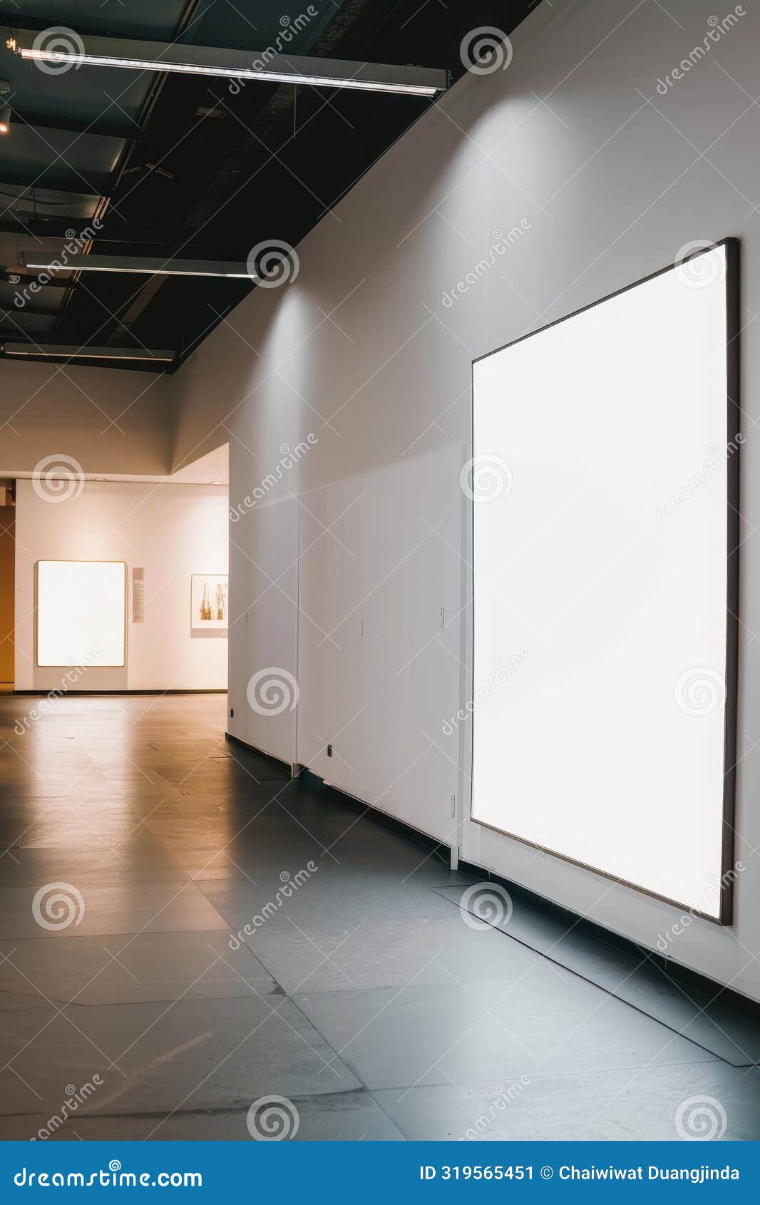 An Empty White Blank Wall in an Art Gallery AI Generated Stock ...