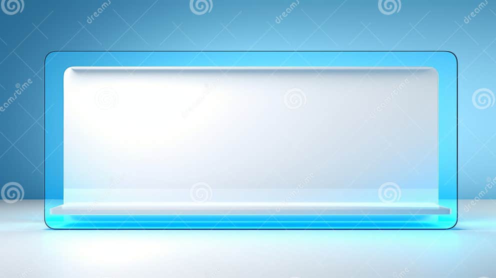 An Empty White Box with a Blue Light on it Stock Illustration ...