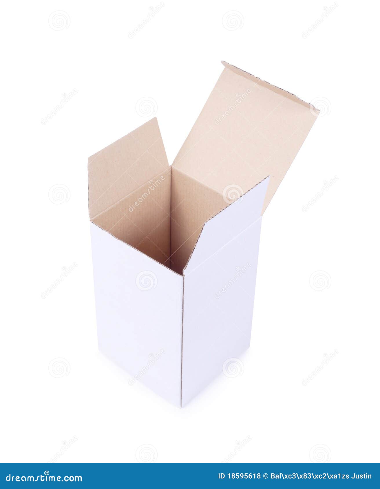 Empty white box packaging. stock photo. Image of merchandise - 18595618