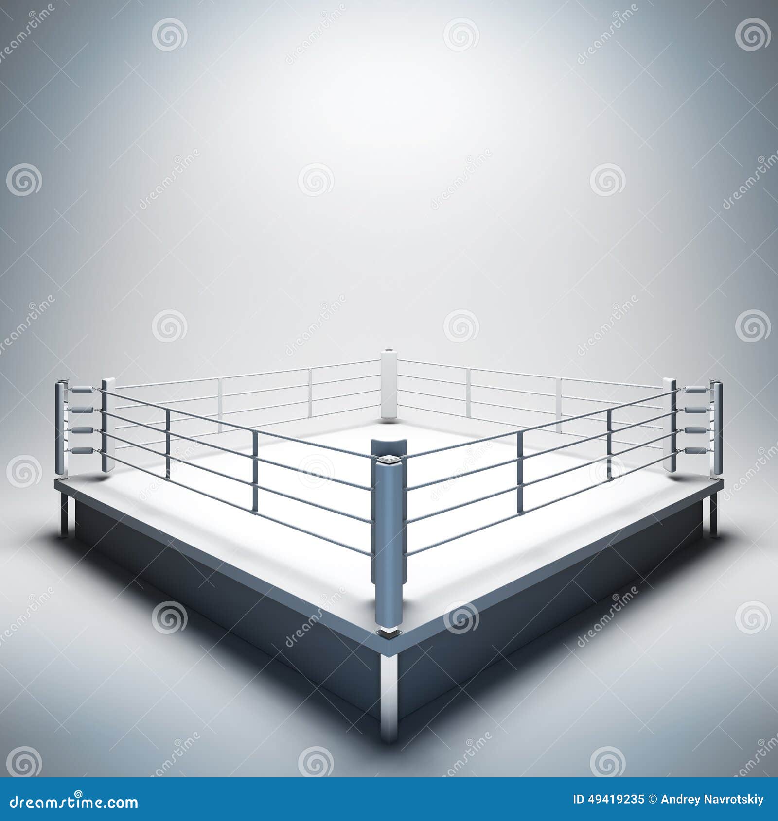 Empty white boxing ring. stock illustration. Illustration of light ...