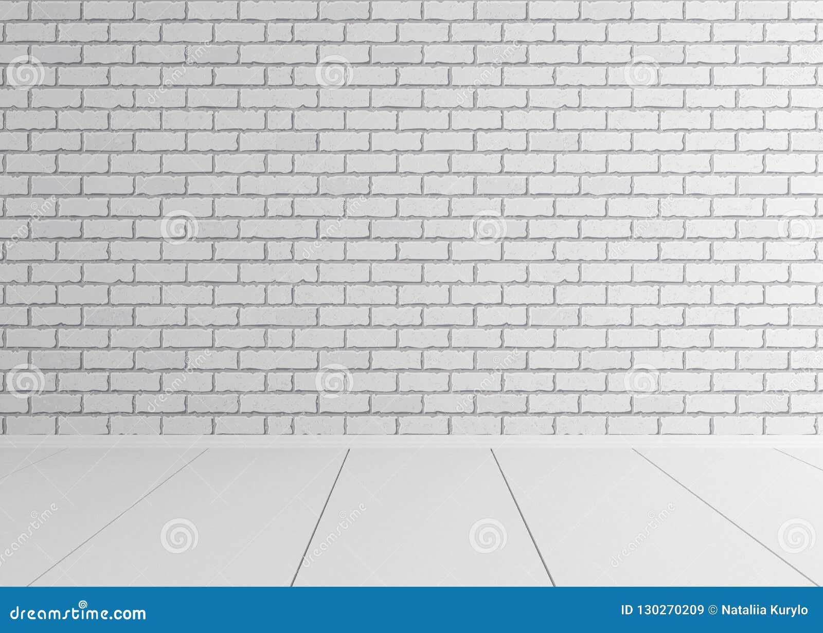 Empty White Brick Background. Mockup, Template. 3d Illustration. Stock ...