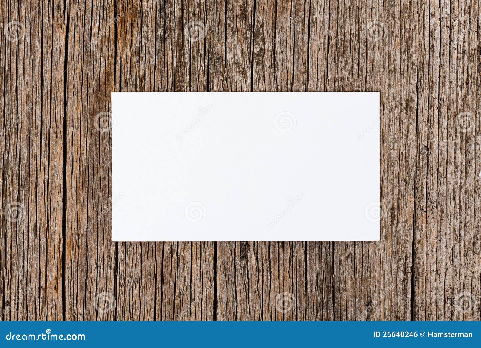 Empty White Card Over Wooden Background Stock Photo - Image of business ...