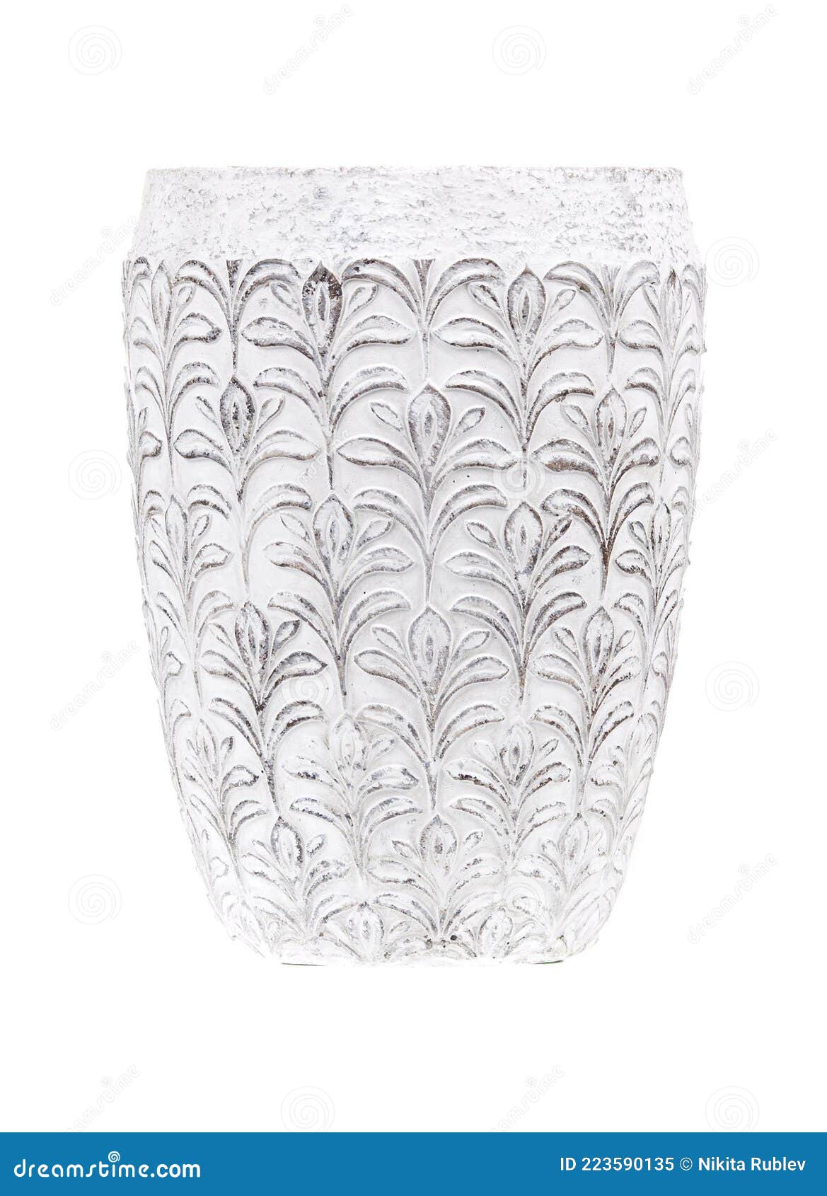 Empty White Ceramic Flower Pot Isolated Stock Image - Image of garden ...