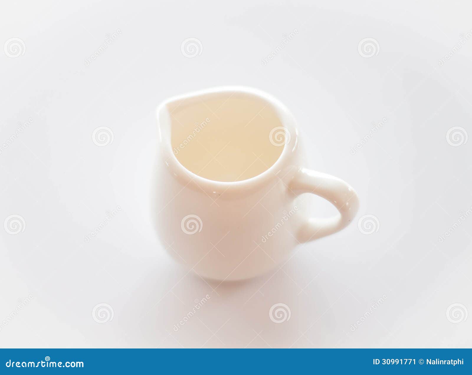 Empty White Ceramic Pitcher on Table Stock Image - Image of pottery ...