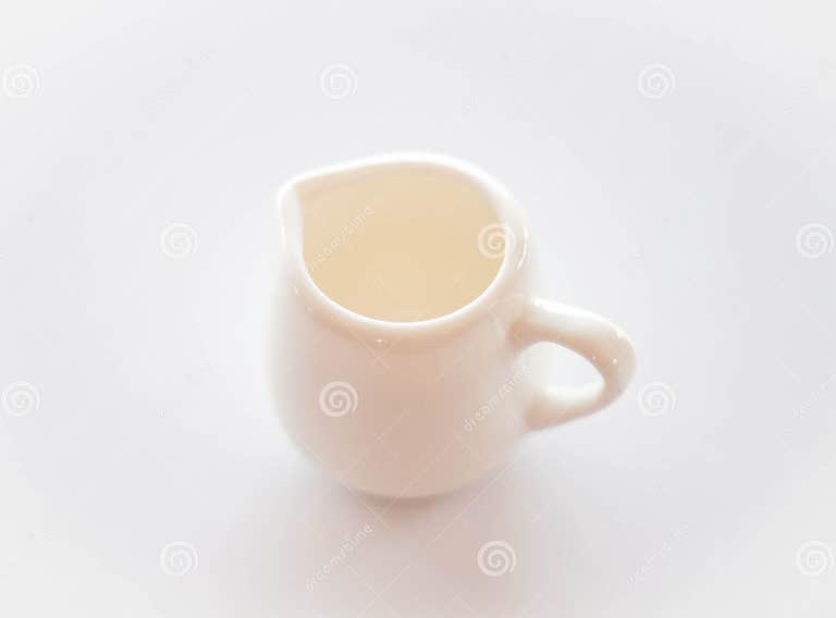 Empty White Ceramic Pitcher on Table Stock Image - Image of pottery ...