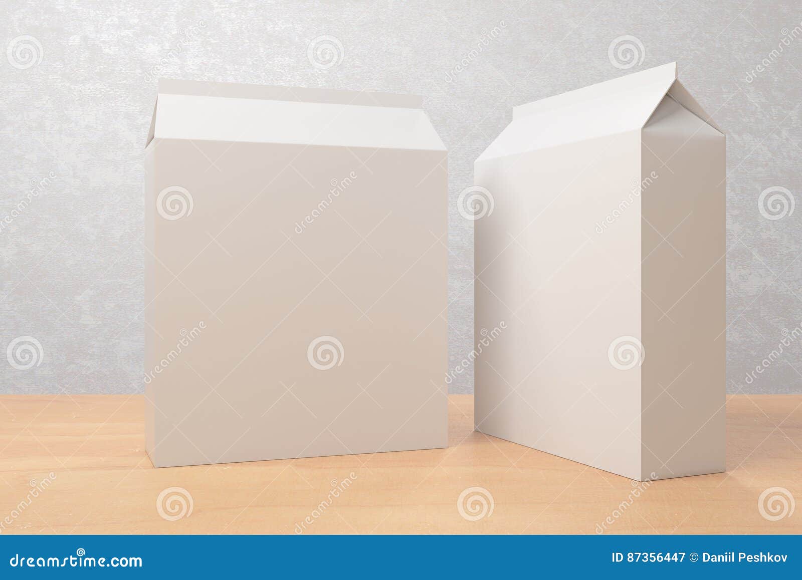 Empty White Cereal Packages Stock Illustration - Illustration of empty ...