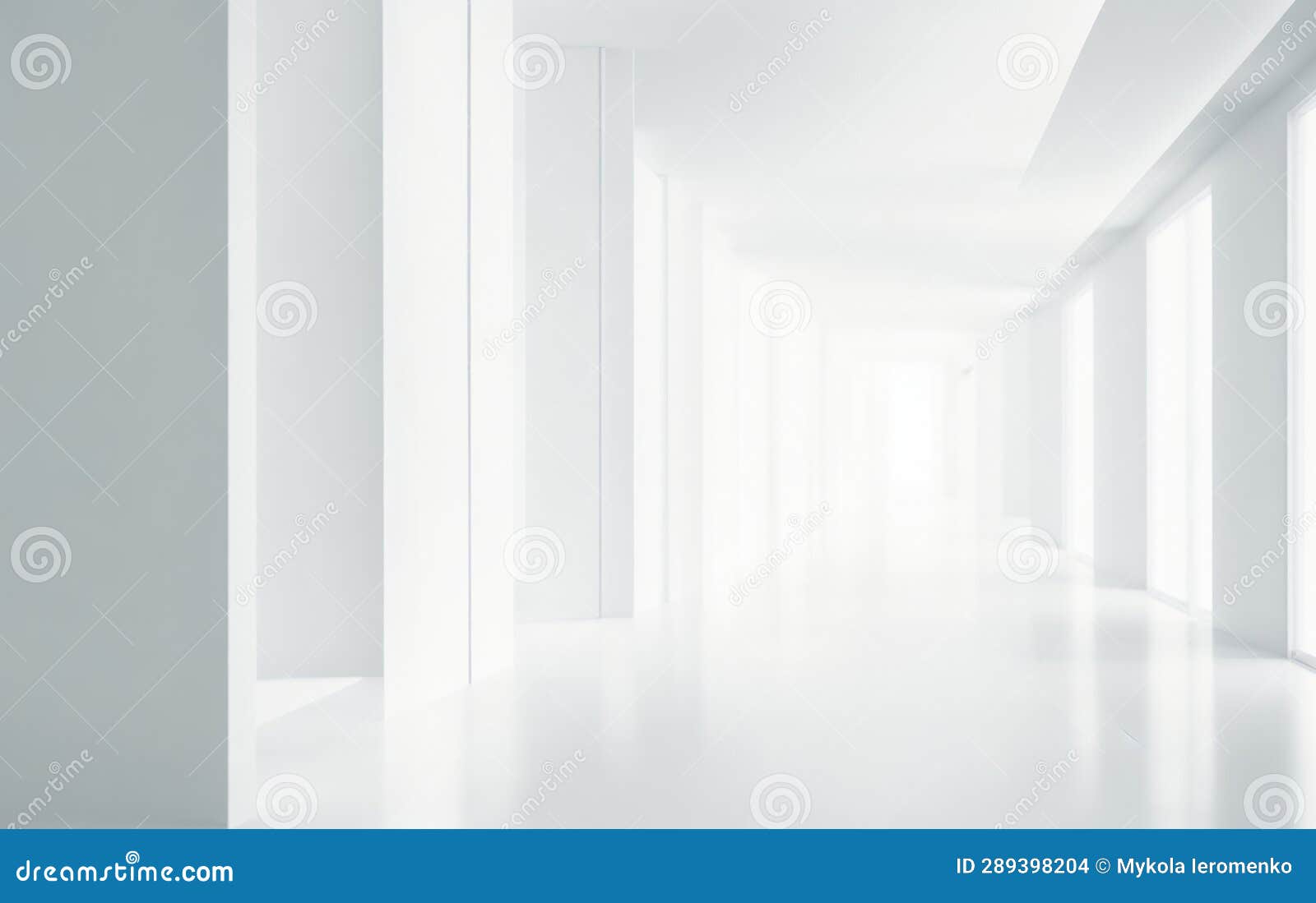 Empty, White, Clean Corridor of the Building Stock Illustration ...