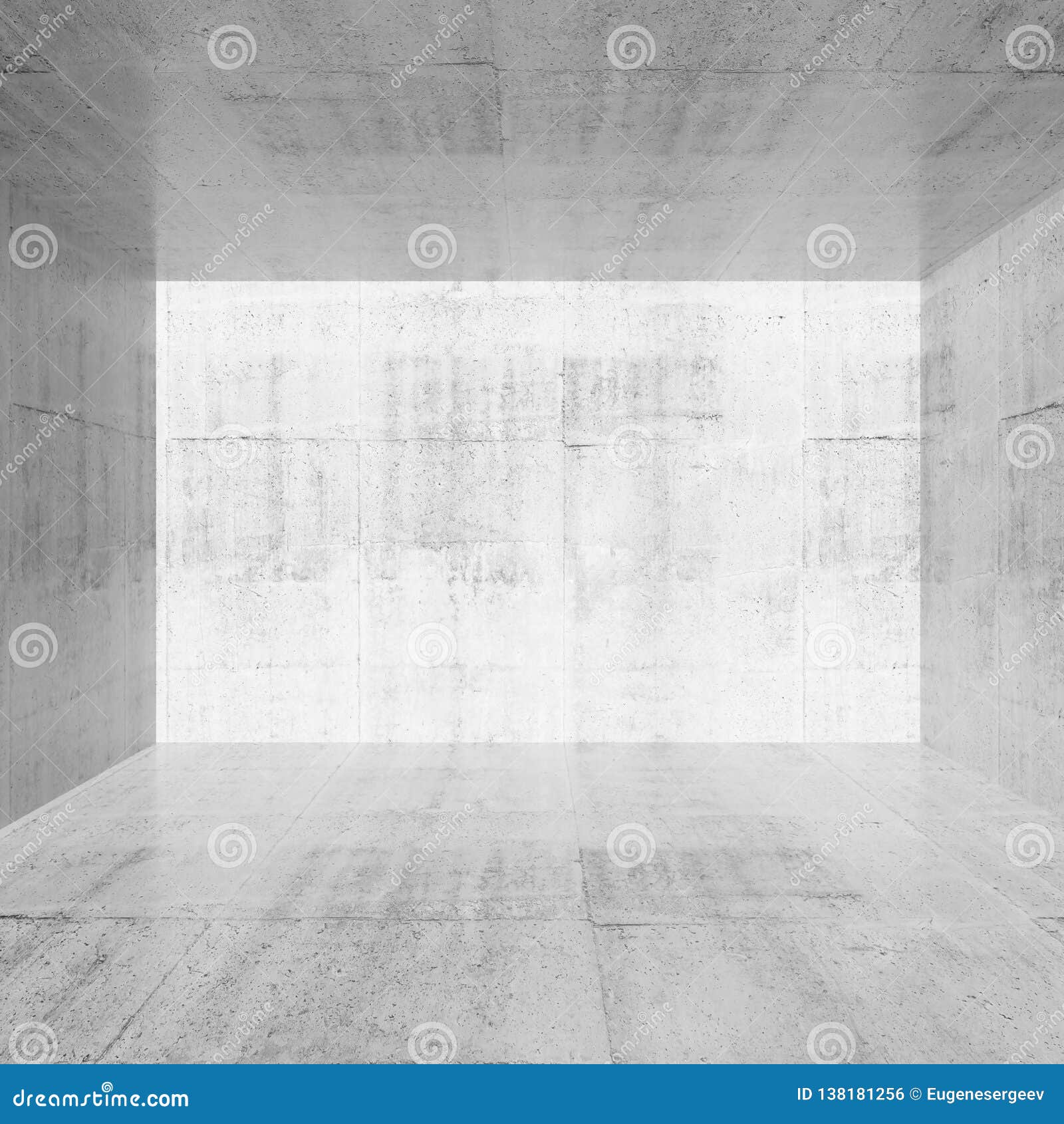 Empty White Concrete Room. Abstract 3d Stock Illustration ...