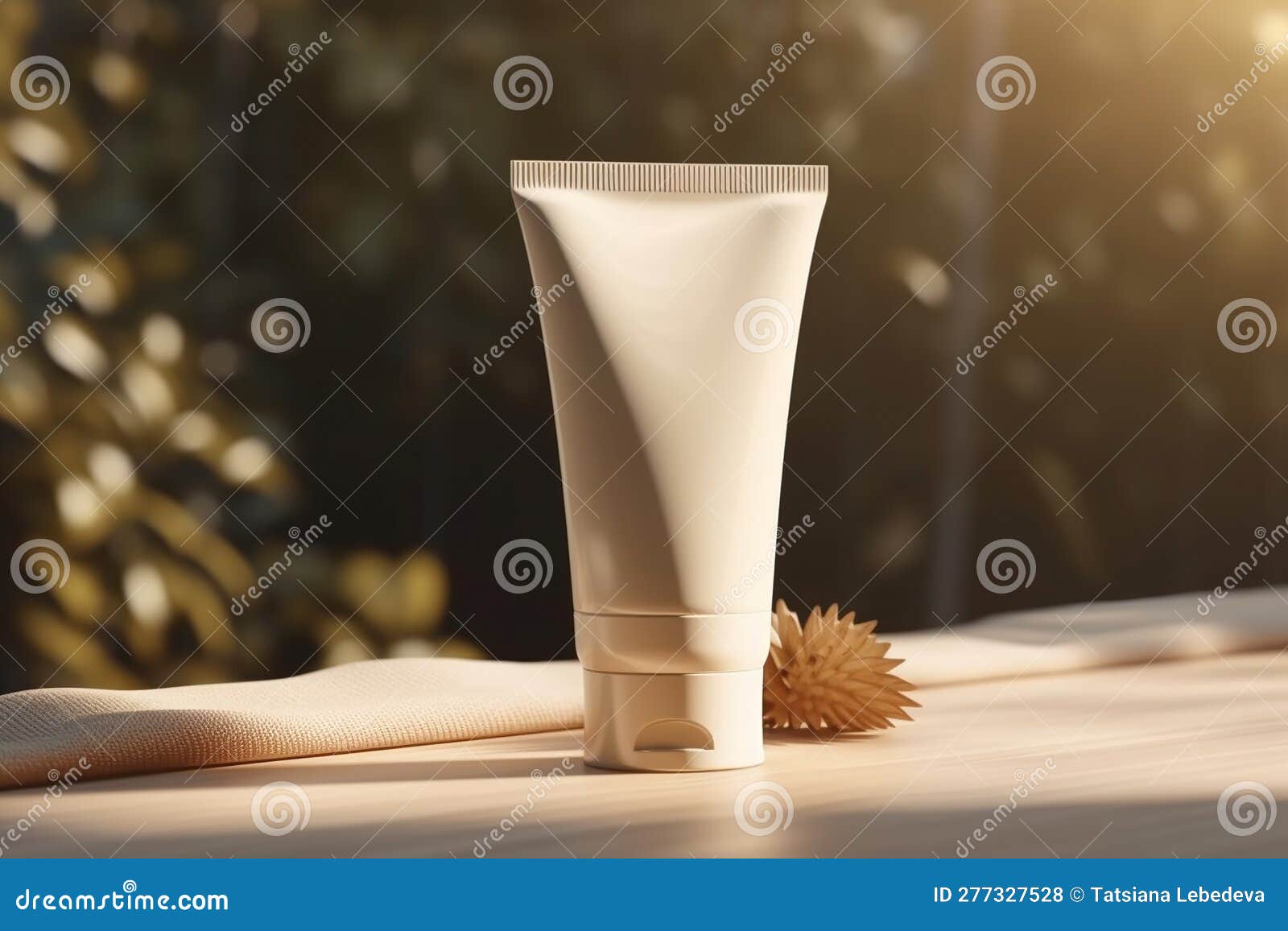 Empty White Container for Lotion or Cream on the Table Under Sunlight ...