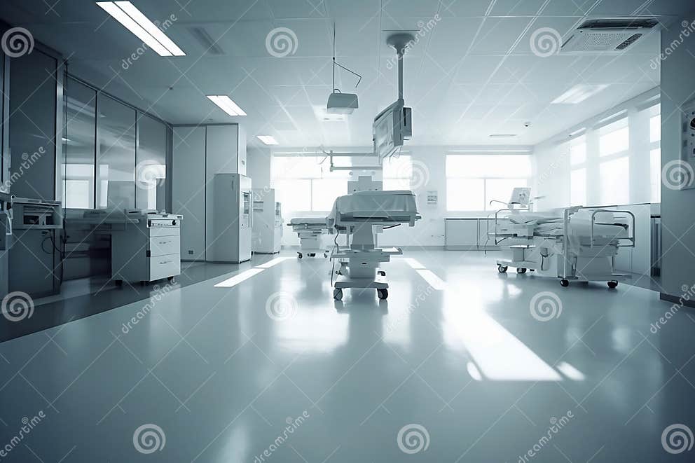 Empty White Operating Room. Ai Generative Stock Illustration ...