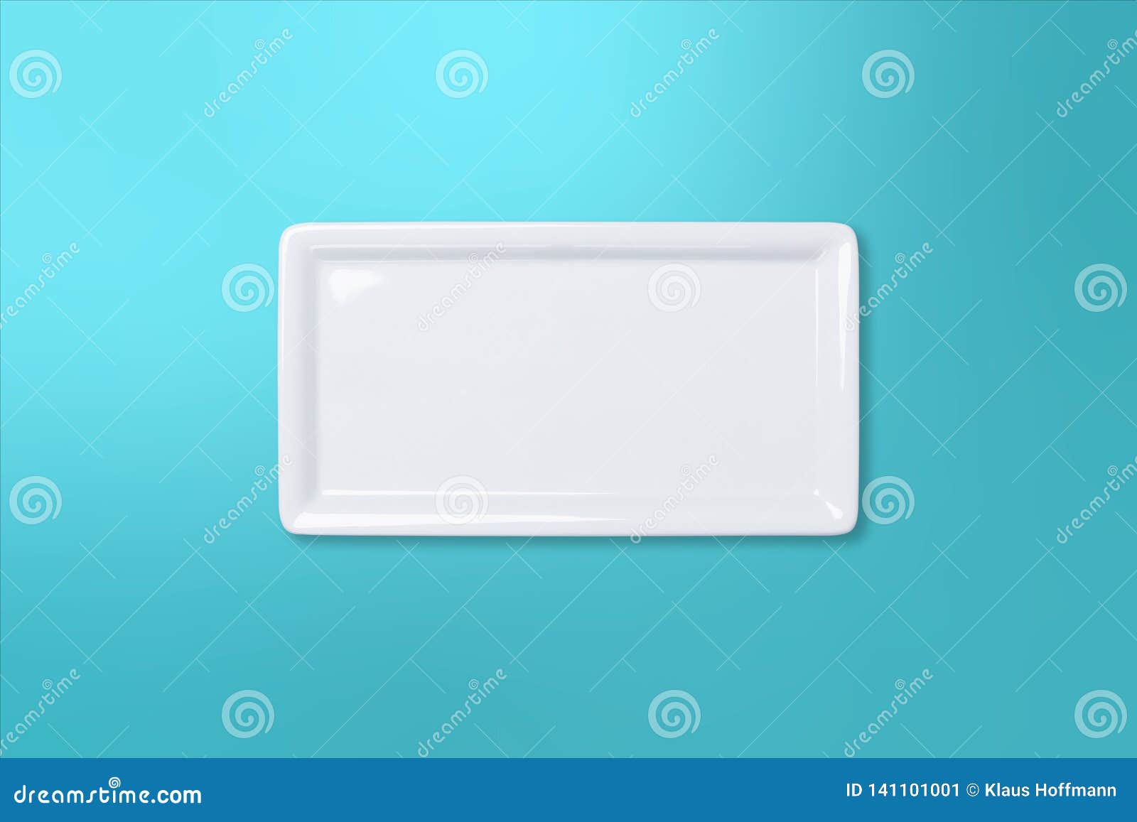 Empty White Plate on Blue Green Gradient Background Stock Illustration ...