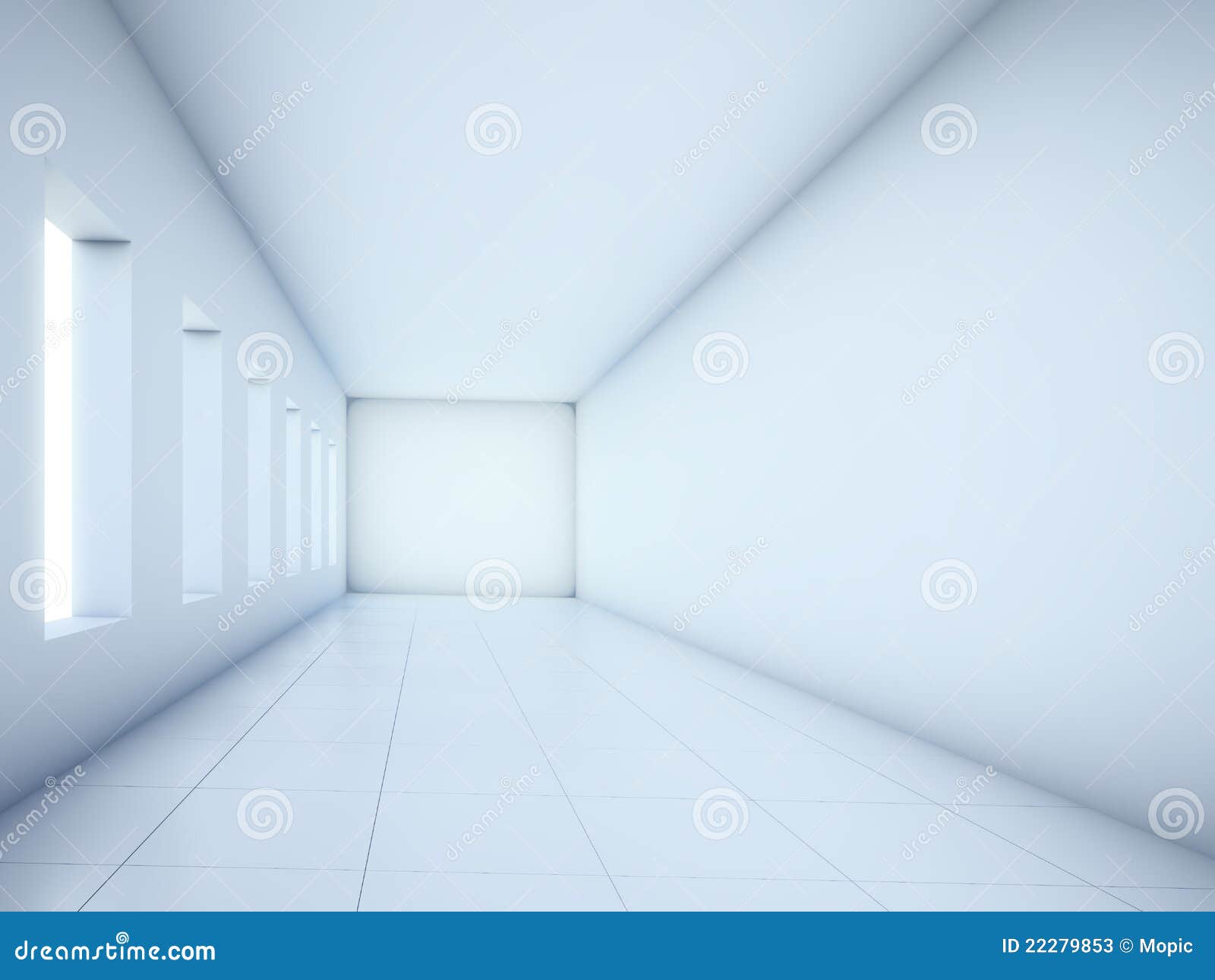 White Corridor In A Modern Style With Wooden Fittings Stock Photography ...